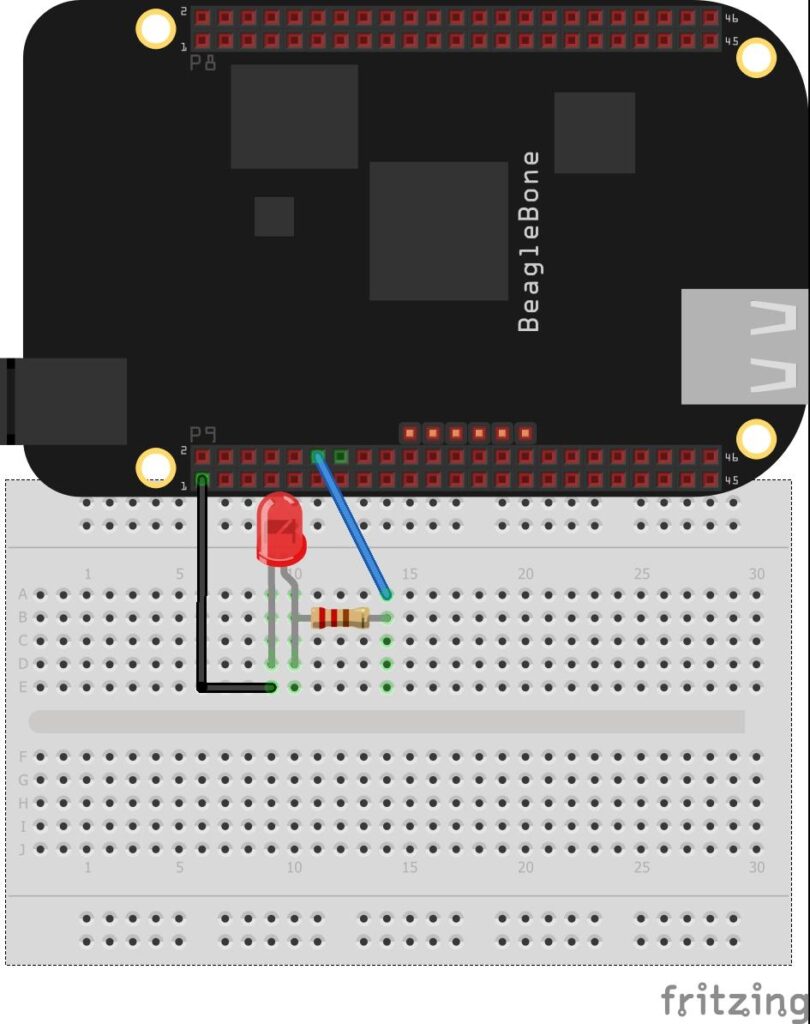Beaglebone and flashing led example