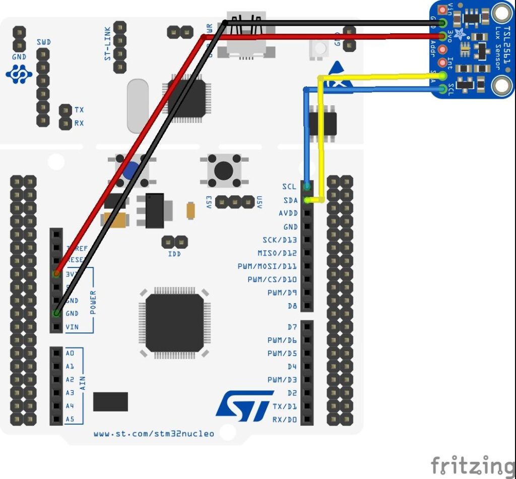 STM32 Nucleo and TSL2561 Luminosity Sensor Arduino example
