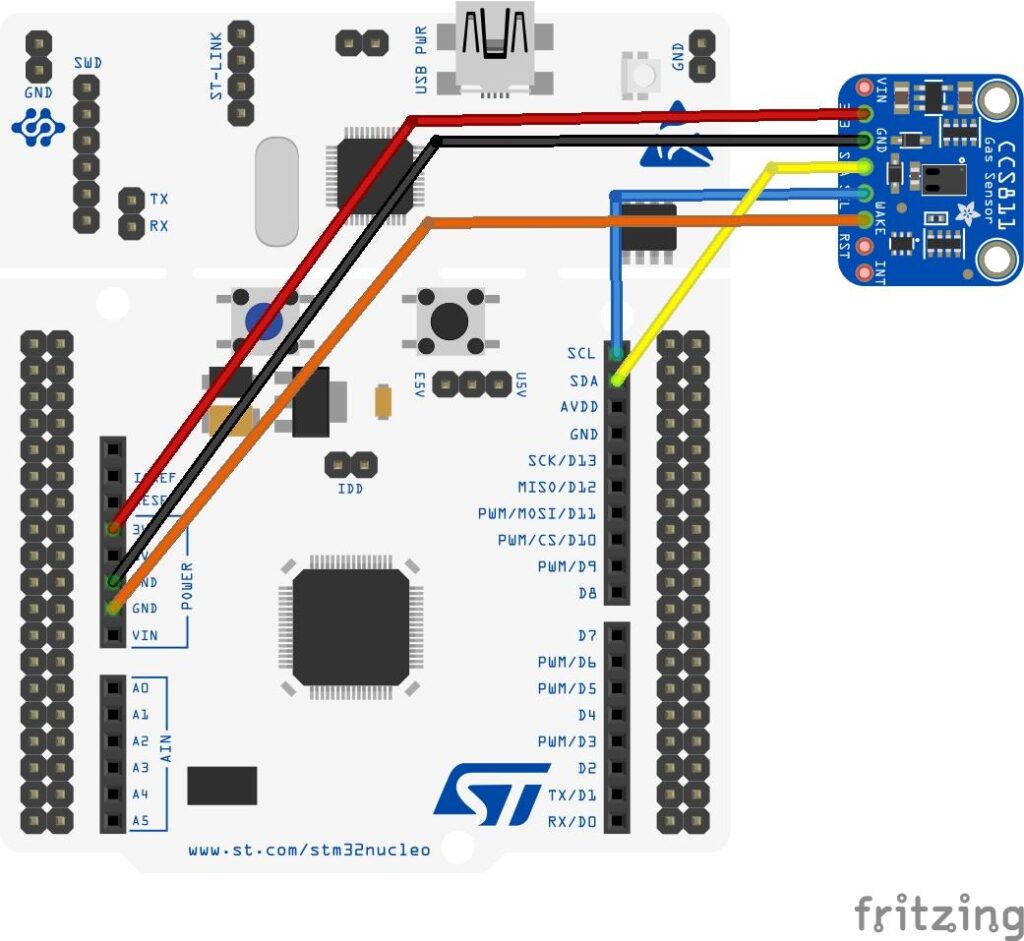 Stm32 Nucleo And Ccs811 Sensor Arduino Example